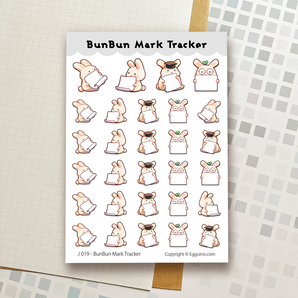 Sticker Sheet: J019 Bun Mark Tracker – EGGUINO